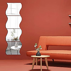 Full body Wall Mirrors, 4pcs 12x12 Removable Acrylic Plexiglass Wall-Mounted Frameless Mirror Wardrobe Full BodyLarge Long Mirror Home Workout Gym Mirror for Walls Dorm Floor Tile Self Adhesive