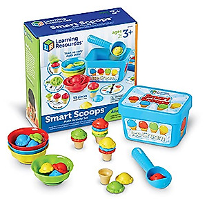 Learning Resources Smart Scoops Math Activity Set, Stacking and Sorting Toys, Develops Early Math Skills, 55 Pieces, Ages 3+