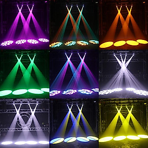 U`King 60W Moving Head Lights, White Moving LED DJ Lights RGBW Stage Light with Remote 8 GOBO 8 Pattern Spotlight by DMX 512 Controlled 9/11 Channel for Church KTV Club Concert Party Wedding