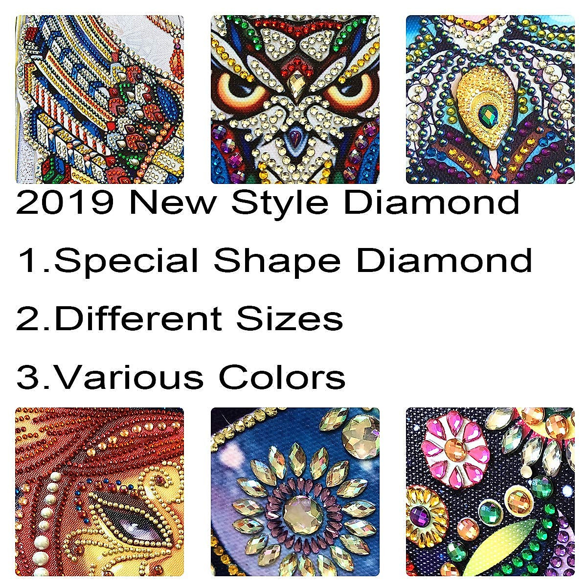 NEILDEN New 4Pack 5D Diamond Painting Kit, DIY Diamond Number Rhinestone Painting Kits for Adults and Children Embroidery Diamond Arts Craft Home Decor 11.811.8inch