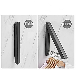 IN VACUUM Clothes Drying Rack, Laundry Racks for Drying Clothes, Wall Mounted Retractable Clothes Hanger for Laundry Room, Garage, Indoor & Outdoor Use, Aluminum (1 Racks, Black)