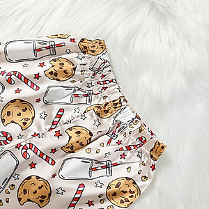 1-6 Years Old Christmas Pajamas for Toddler Girl Silk Pajamas Kid Baby Button-Up Satin Christmas Pjs Set (B Milk Cookie, 1 Year)