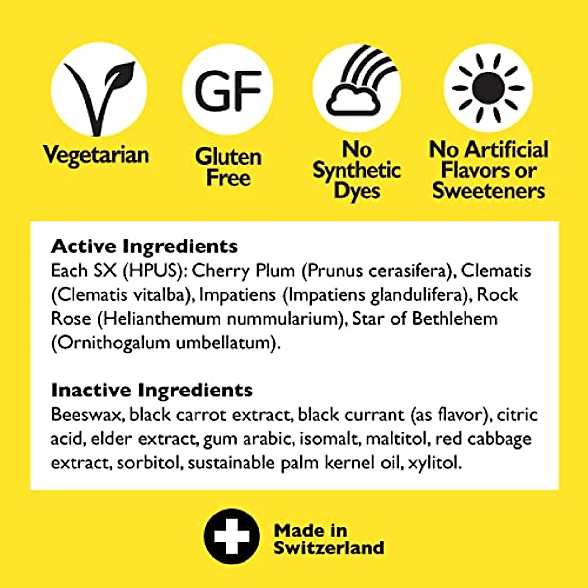 Bach RESCUE PASTILLES, Black Currant Flavor, Natural Stress Relief Lozenges, Homeopathic Flower Essence, Vegetarian, Gluten And Sugar-Free, 35 Count