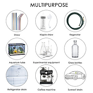 40 Inches Brush Cleaner for Cleaning Straw, Kegerator, Feeding Tube, Siphon Hose, Sunroof Drain, Refrigerator Drain, 4PCS (White)