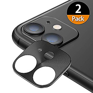 for iPhone 11 Camera Lens Protector - [2 Pack] Uniwit Premium Aluminum Alloy Back Rear Camera Lens Screen Cover Case Shield - Black