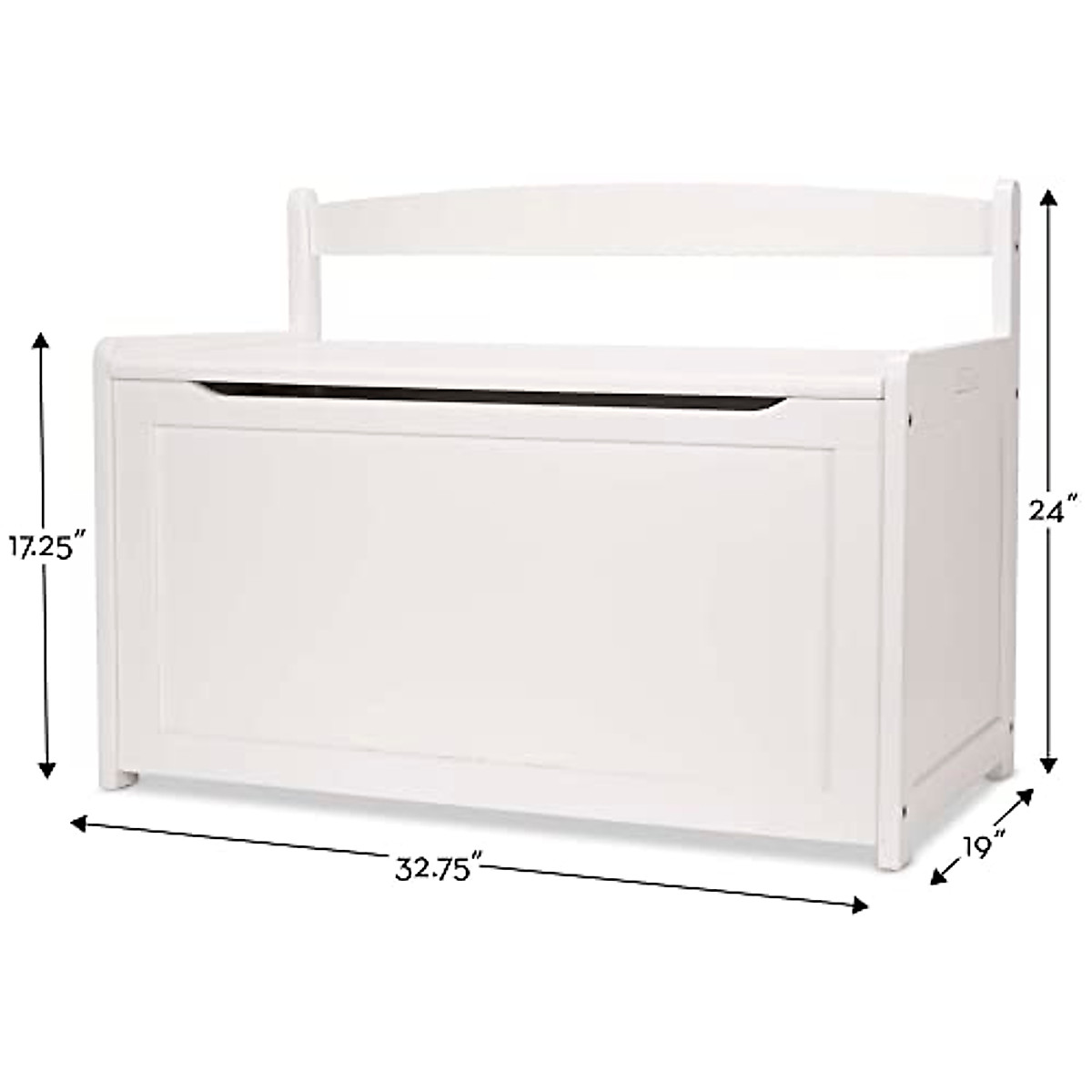 Melissa & Doug Wooden Toy Chest - White Furniture for Playroom - Kids Toy Box, Wooden Storage Organizer, Children's Furniture