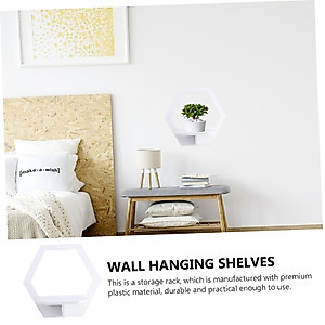 Cabilock 1pc Shelf Corner Shelves Square Plant Stand Jewelry Holder Plant Holder Decorative Floating Shelves Decorative Shelves Bedside Rack Rustic Wall Headboard Wall Hanging Plastic White