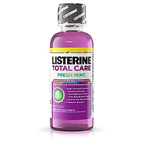 Listerine Total Care Fresh Mint Antiseptic Mouthwash, Travel Size 3.2 Ounces (95ml) - Pack of 2