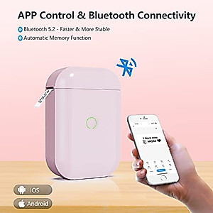 PikDik Mini Bluetooth Label Makers - D11 Pink Label Maker Machine with Tape Portable Label Printer Labeler for Labeling Jars Bins Home Organizing Office