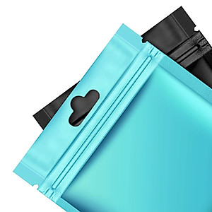 200 Pieces Mylar Bags Smell Proof Bags Resealable Bags Aluminum Foil Food Storage Bags Flat Metallic Mylar Foil Flat Zipper Food Storage Pouch()