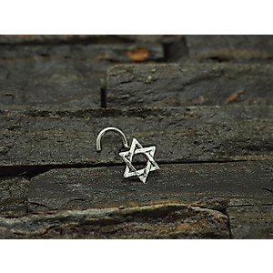 Studs Star of David Nose, 925 Sterling Silver Nose, Jewelry Nose, Body Piercing Jewelry, Nose Piercing, Body Jewelry (20g L Bend)