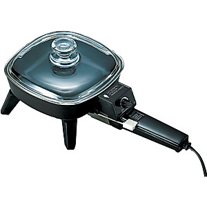 Brentwood SK-45 6" Non-Stick Electric Skillet with Glass Lid, Black, 7.7"D x 9"W x 6.6"H