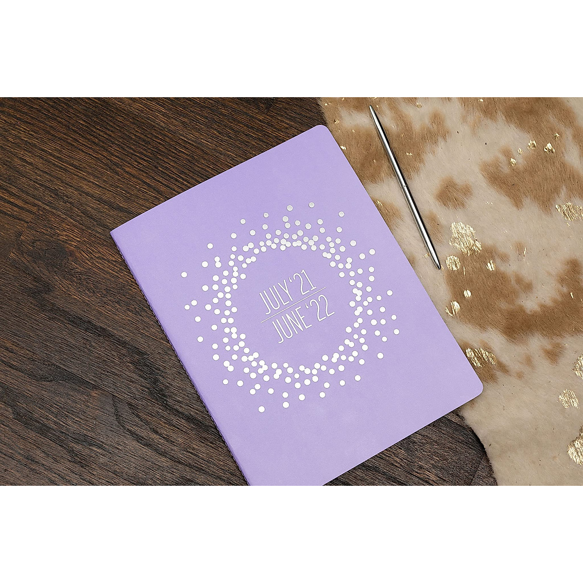 Southworth Academic Planner (July 2021-June 2022), 8.5" x 11", Lavender Metallic Burst, 28 lb./105 gsm Paper, Large Flex (92119)