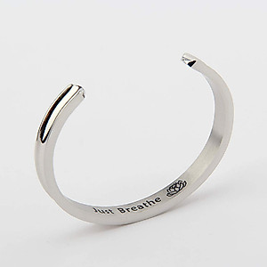 WUSUANED Breathe Hair Tie Deep Grooved Cuff Bracelet Lotus Flower Yoga Sign Jewelry Gift for Women Girls