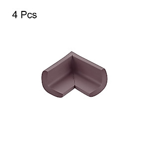 uxcell Corner Guards Edge Protectors, 4Pack Foam Safety Bumper Thicken, 55mm/2.16"(L) for Furniture Corner Table Edge Guard, Brown
