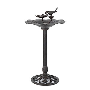 Christopher Knight Home Lancaster Outdoor Aluminum Top Bird Bath with Iron Base, Bronze