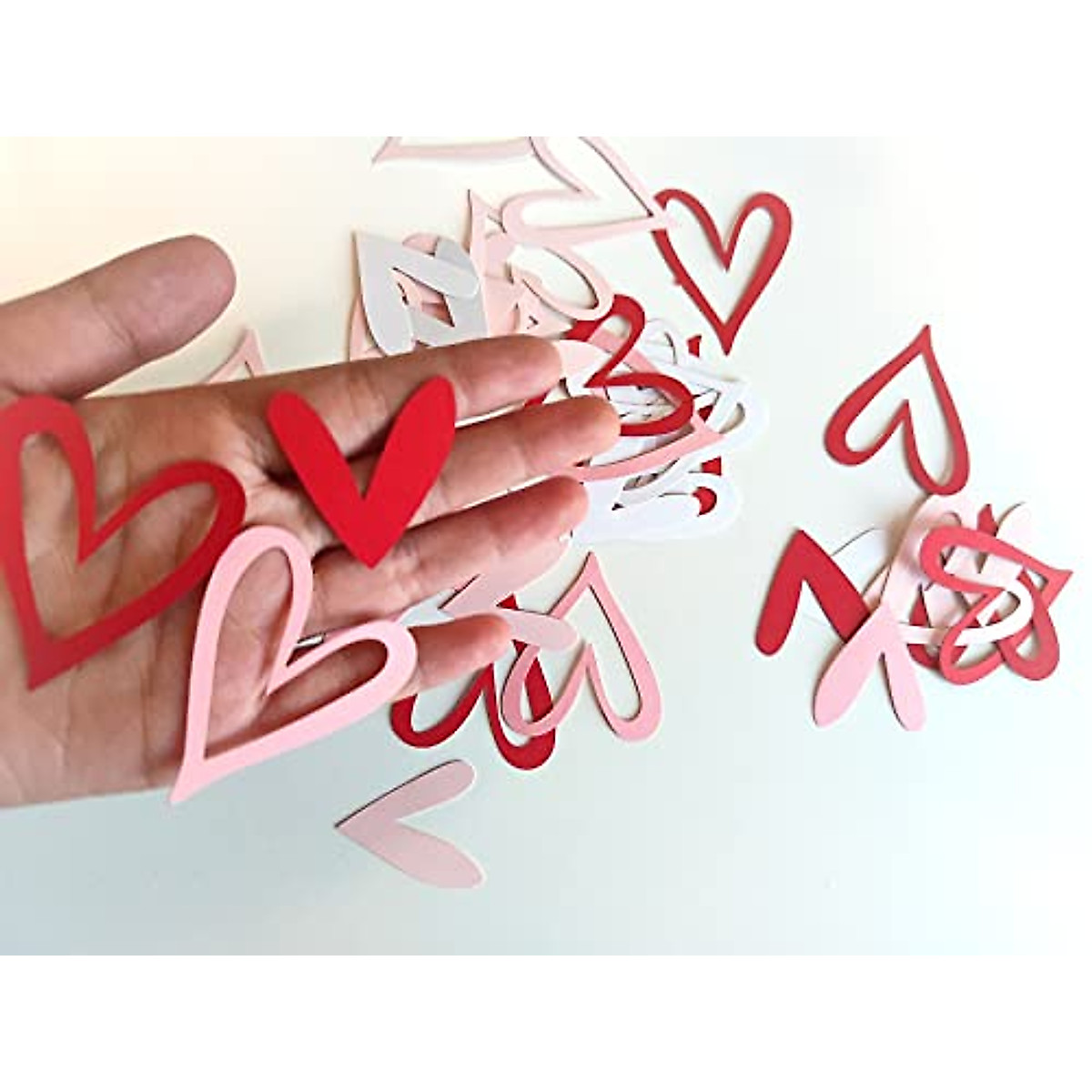 200Pcs Valentine Confetti Hearts, Valentines Table Confetti, Heart Confetti for Tables, Valentines Day Table Decor for Valentines Wedding Anniversary Party Supplies