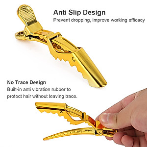 Premium Hair Clips 12 Pack - Large Croc Clips for Thick Hair Styling and Sectioning - Gold