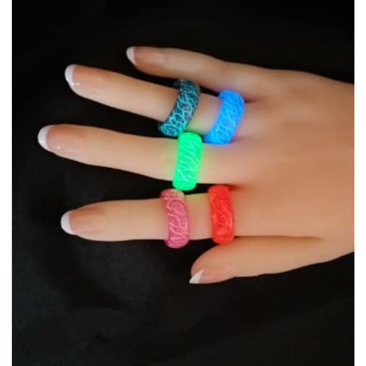 Glow Rings In The Dark Venus Orb Ring Rings For Women Trendy Acrylic Luminous Aesthetic Rings (blue, 6)