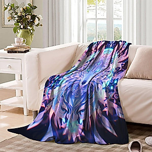 3D Printed Wolf Throw Blanket Ultra-Soft Wild Animals Bedding Lightweight Cozy Warm for Couch Bed Sofa Living Room Air Conditioner Blanket Caring Gift for Kids Boys Girls Teens 80x90inch(200x230cm)