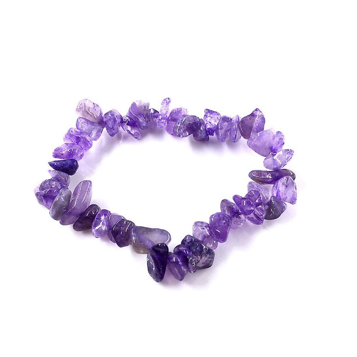 5 Pcs Natural Gemstone Chakra Crystal Healing Chip Stretch Bracelets,Gemstone Polished Irregular Crystals Stone Reiki Yoga Chipped Gravel Bead Jewelry Accessories
