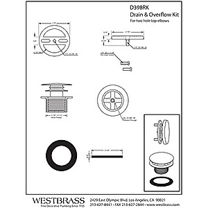 Westbrass Mushroom Tip-Toe Tub Trim Set with Floating Faceplate, Stainless Steel, D398RK-20