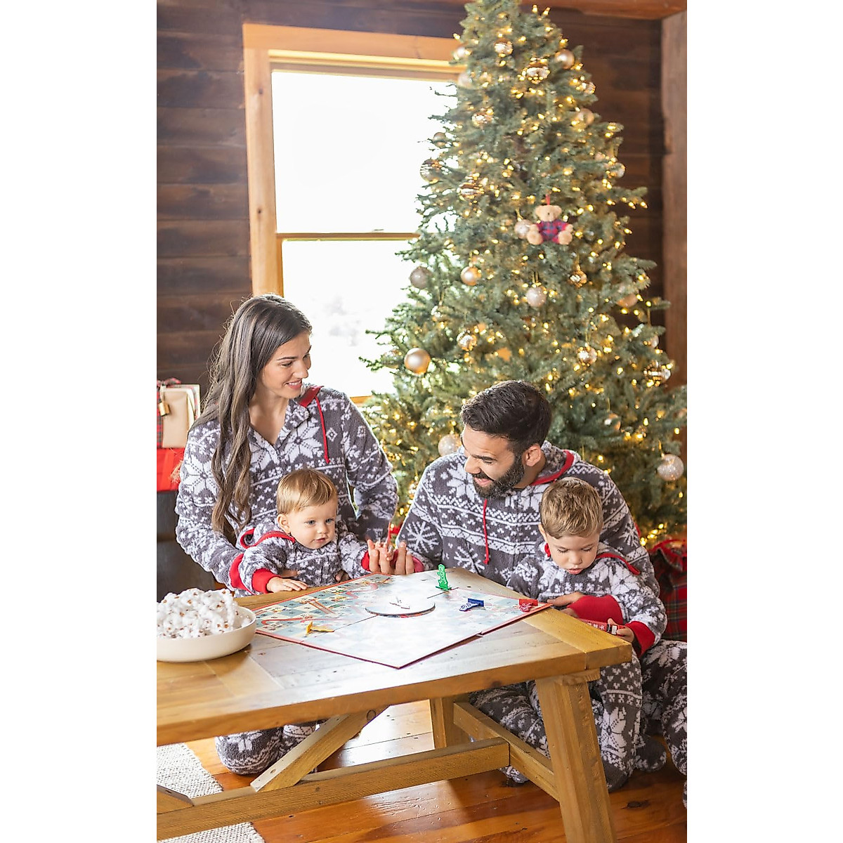 PajamaGram Family Pajamas Matching Sets - Christmas Onesie, Gray, Pets, SM