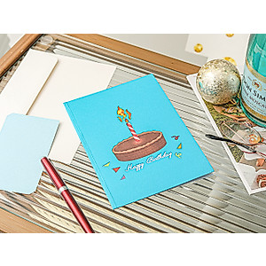 Liif Birthday Cake On Fire Funny Birthday Card, 3D Greeting Pop Up Birthday Card, Happy Birthday Card For Men, Women, Her, Him, Husband, Wife | With Message Note & Envelop | Size 7 X 5 Inch