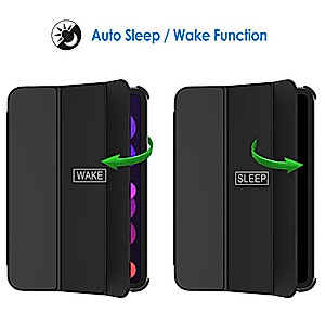JETech Case for iPad Mini 6 (8.3-Inch, 2021 Model, 6th Generation), Slim Stand Hard Back Shell Smart Cover with Auto Wake/Sleep (Black)