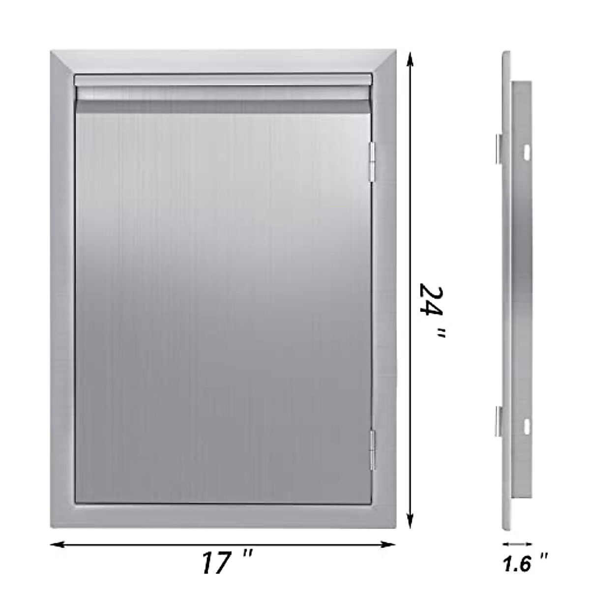JIE JIN BBQ Access Door 17" W X 24" H 304 Stainless Steel Outdoor Kitchen Accessories Door for Indoor/Outdoor Kitchen Outdoor Cabinet BBQ Island
