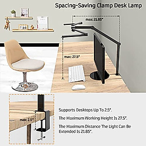 EPABINA Transformable LED Desk Lamp, 41.5" Large Architect Desk Lamp with Clamp, Desk Light with 3 Light Bars for Home Office, 24W Auto Dimming Office Lighting Table Light for L Shaped Desk