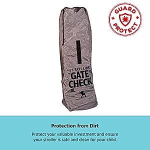 J.L. Childress DELUXE Gate Check Bag for Umbrella Strollers - Premium Heavy-Duty Durable Air Travel Bag, Adjustable Shoulder Strap - Fits Compact, Umbrella-Style Strollers, Grey