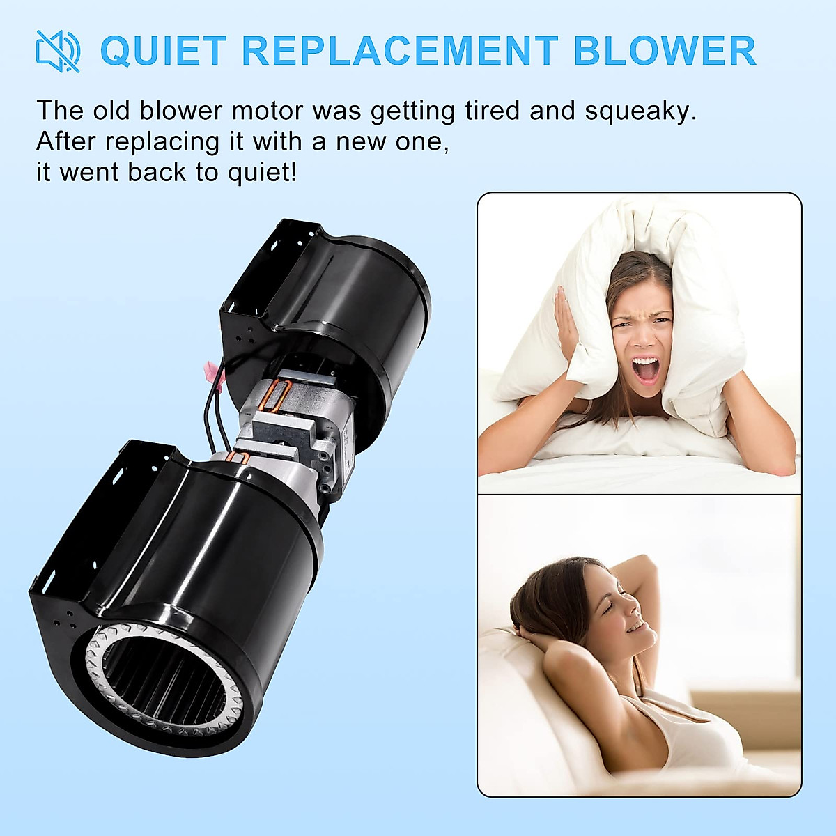 Replacement Blower Motor for Lopi Freedom Bay & Freedom II & Answer & Revere, Avalon Olympic 1190 Wood Stove Insert, 99000137 99000123 99000190 99000126 99000128 99000133 Blower Fan (Left + Right)