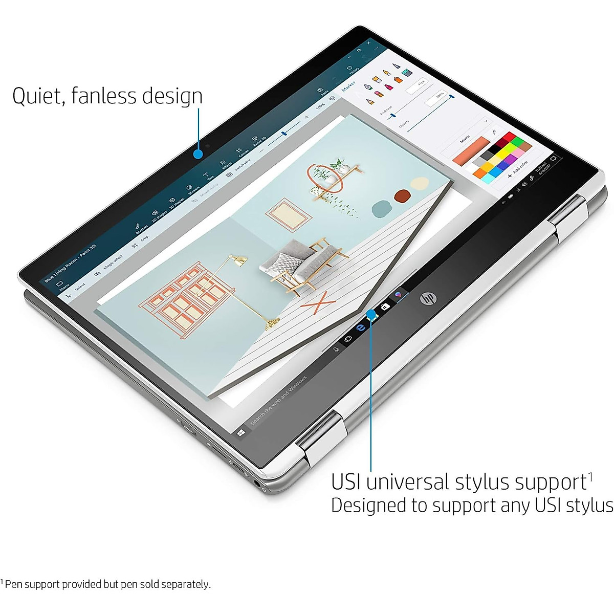 HP Chromebook x360 14c 2-in-1 Laptop (14" FHD Touchscreen, Intel i3-1115G4, 8GB RAM, 256GB (128GB SSD + 128GB SD Card)) Backlit KB, Fingerprint, Webcam, IST Card, Chrome OS, Student & Home, Silver