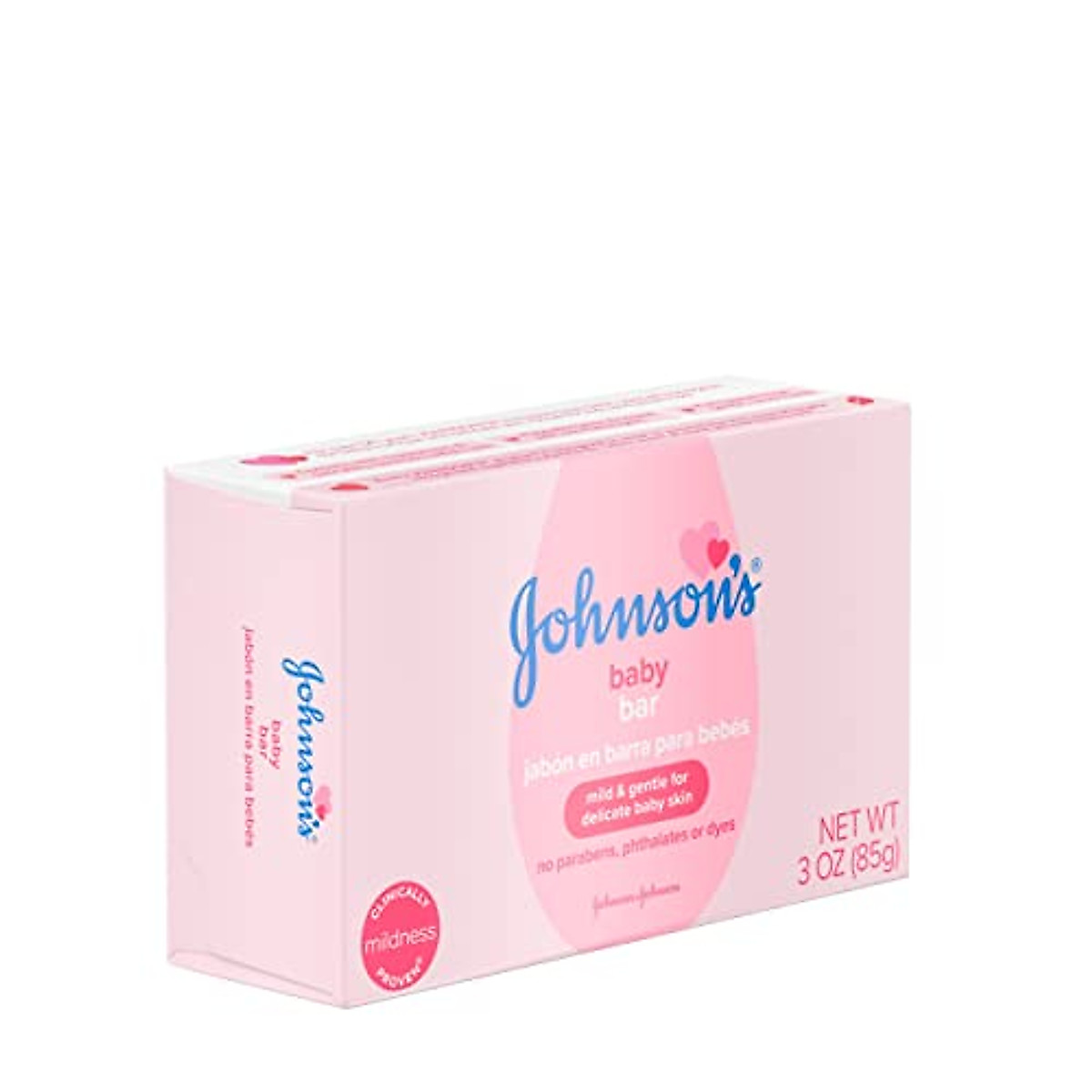 Johnson's Baby Body Soap Bar, Gentle for Baby Bath and Skin Care, Hypoallergenic and Dermatologist Tested, Paraben Free, Phthalate-Free, Dye-Free, 3 oz (Pack of 6)