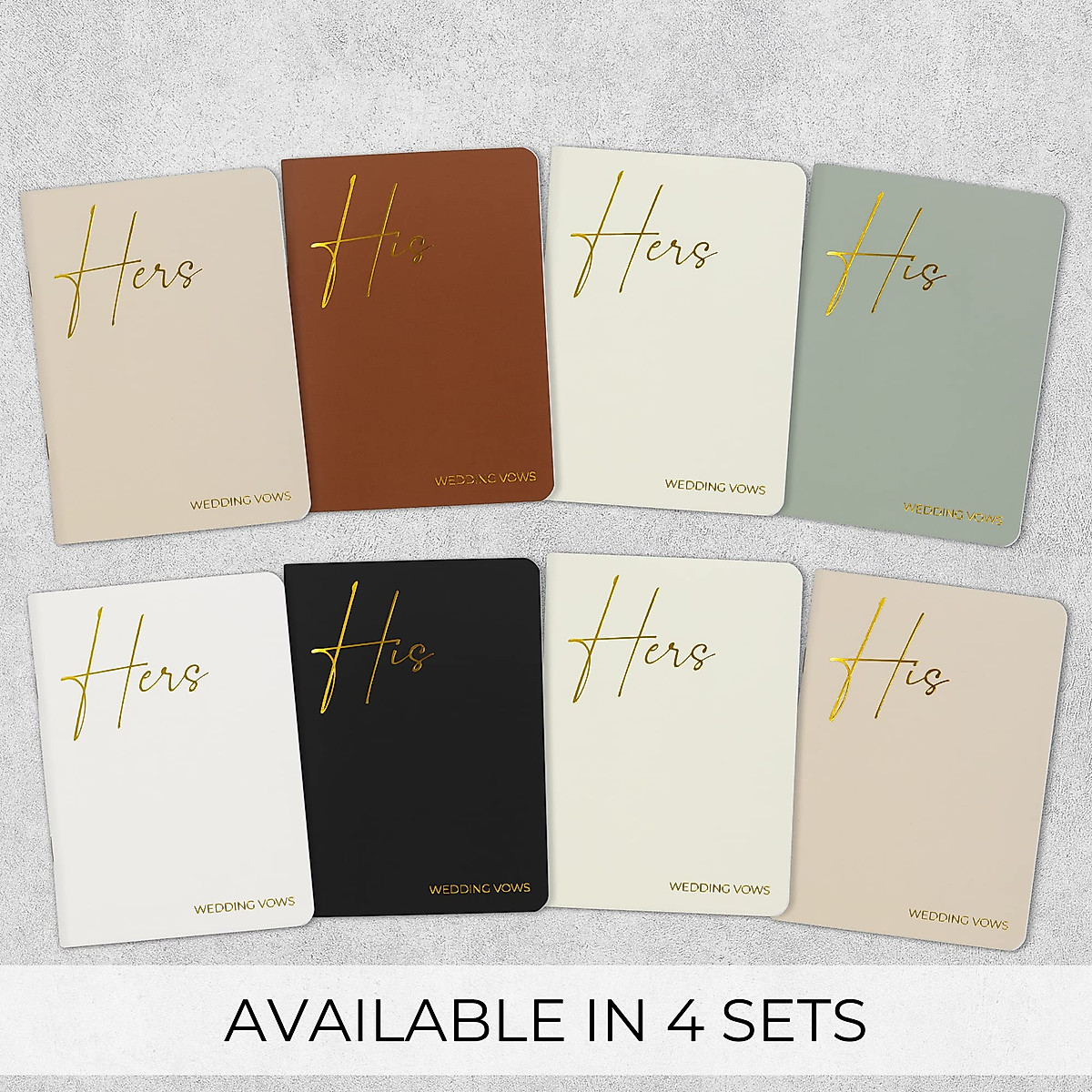 Elegant Vow Books With Gold Foil Lettering For Your Wedding - Perfectly Sized His and Hers Vow Books With Plenty Of Pages To Write Whatever is on Your Heart - A Beautiful Addition For The Wedding Day