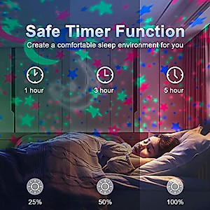 Star Night Light Projector for Kids Bedroom with Timer & Remote Control, Nightlights Lamp with 8 Colors Options 3 Levels of Brightness, Sleep Helper Gift Toys for 2-10 Year Old Girls Boys (Pink)