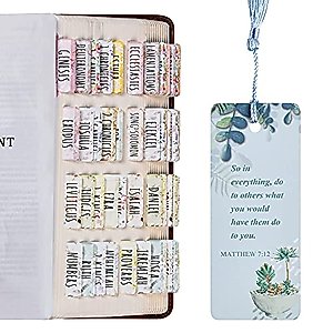 Bible Tabs, Large Print and Easy-to-Read Bible Tabs for Women and Girl, 80 Bible Index tabs in Total, 66 Bible Tabs for Old and New Testament, Additional 14 Blank tabs