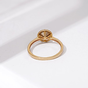 Amazon Essentials 10k Gold Imported Infinite Elements Crystal March Birthstone Ring, Size 6 (previously Amazon Collection)