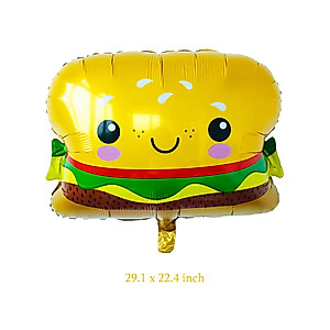 10Pcs French Fries Balloons Hamburg Balloons Food Birthday Foil Balloons for Birthday Fast Food Snacks Themed Party Decorations Supplies
