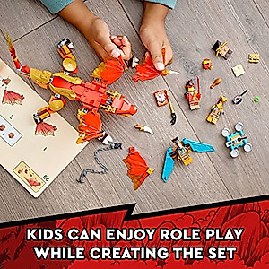 LEGO NINJAGO Kai’s Fire Dragon EVO Toy 71762 for Kids with Cobra & Boa Snake Warrior Figures and Kai Minifigure, Collectible Mission Banner Series