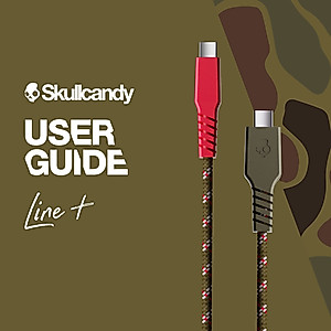 Skullcandy Line+ Braided USB C Charger Cable, 60W USB C to USB C with Fast Charging for iPad/Mini/Pro/Air, Macbook Pro, Samsung Galaxy, Nintendo Switch and Laptops, 4ft - Standard Issue