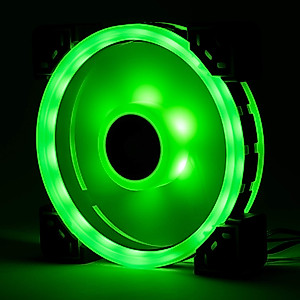 Rosewill 120mm True RGB LED Case Fans (3-Pack) and 8-Port Fan Hub, Ultra Quiet Cooling with Long Life Rifle Bearings - Rosewill RGBF-S12003 Supreme Dual Ring Addressable RGB Case Fan Hub Set