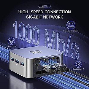ACEMAGICIAN Mini Micro PC Windows 11Pro, Intel 11th Gen 4 Cores N5095 (up to 2.9GHz), Small Portable Compact Desktop Computer 8GB RAM 256GB SSD Support 4K UHD,Dual Gigabit Ethernet,3 HDMI,Dual WiFi,BT