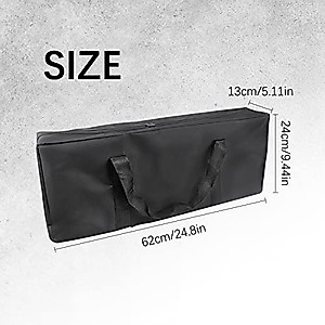 LNQ LUNIQI BBQ Tools Carry Bag,Large Capacity Oxford Grill Tool Carry Bag, Waterproof Outdoor BBQ Grill Accessories Bag for Picnic Cooking Camping Trip (Black,24.8x 5.12 x 9.45inch)