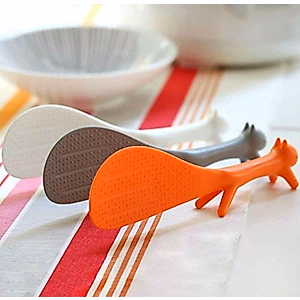 RUITASA Rice Paddle 3PCS Lovely Squirrel Shape Standing Spoon, Rice Paddle,Non-stick Rice Paddle Spoon Creative Household Kitchen Tools,Stick and Heat Resistant Kitchenware
