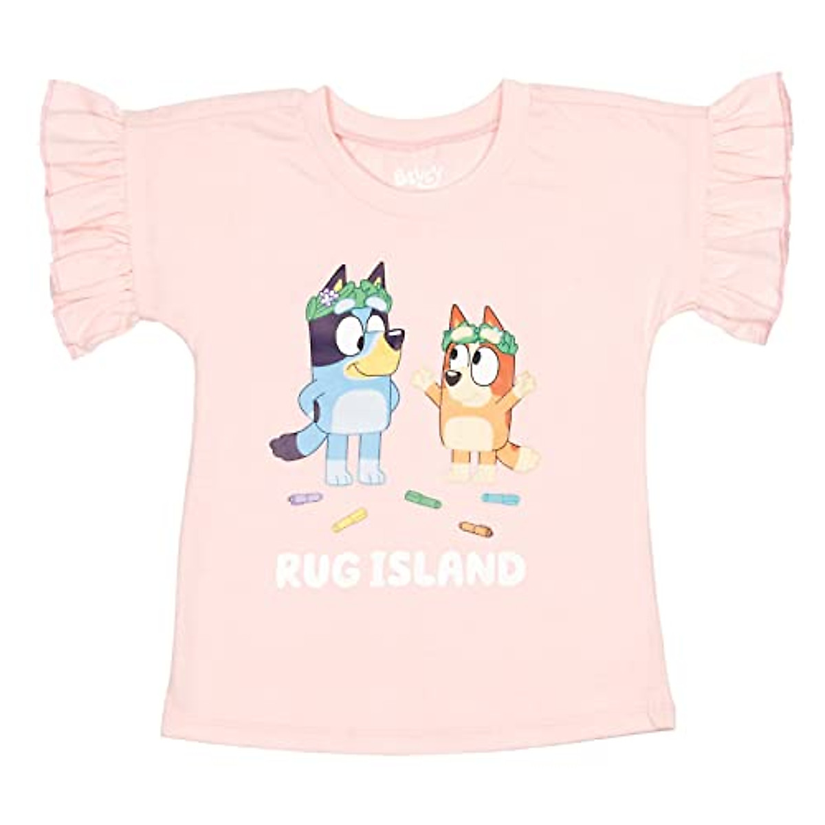 Bluey Bingo and Friends Toddler Girls 3 Pack Graphic T-Shirt Blue/Grey/Pink 3T