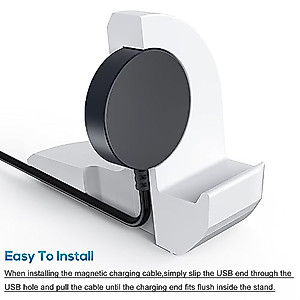 Stand for Samsung Galaxy Watch 7 40,44mm /Watch Ultra/Watch 6 Classic/Watch 5/Watch 5 Pro Charger,Non-Slip Silicone Charger Dock Accessories Support Charging Holder -White, Charger Cable Not Included