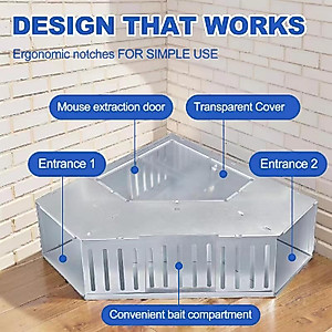 Extra Large Humane Mouse Trap,Reusable Automatic Rat Trap,Didirectional Combined Continuous Rat Traps Cage,No Bait,Mouse Stations for Mice Outdoor and Indoor,Keeps Children and Pets Safe
