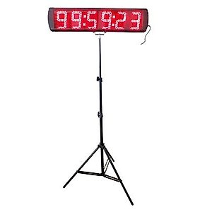 GOODRELIISH Large Red Color LED Race Timing Clock with Tripod 5-inch High Character for Semi-outdoor Countdown/up Timer Running Events IR Remote Control
